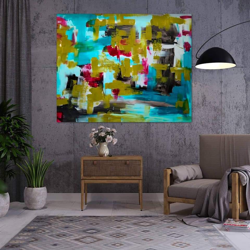 Iguazu Falls | Original Abstract Painting by Leta Taylor – Spacesofarcadia